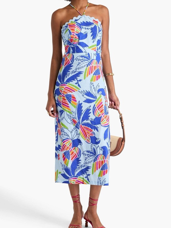 FARM Rio | Dresses | Farm Rio Blue Color Birds Midi Dress | Poshmark